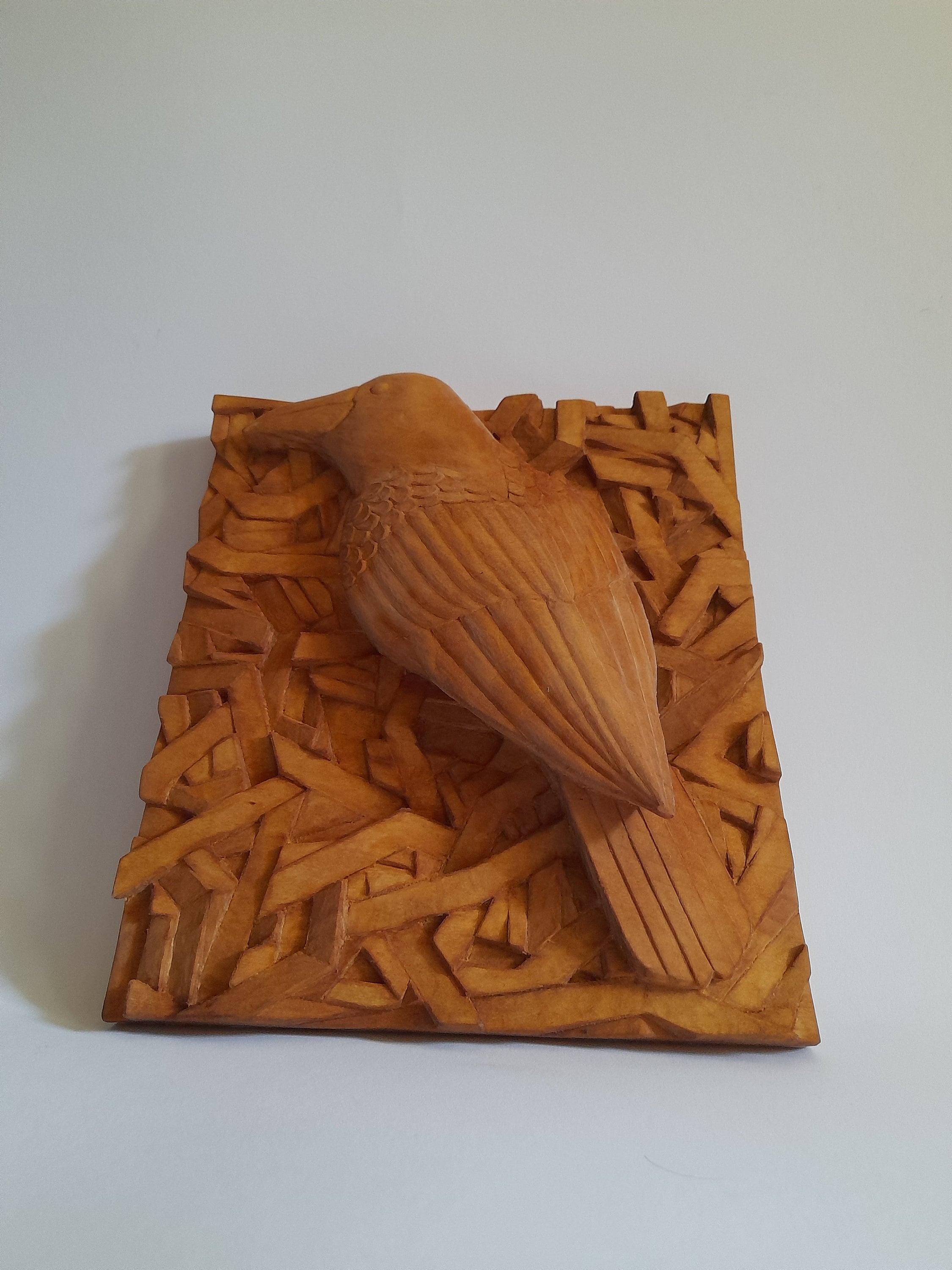 Handmade Wood Carving of a Raven by Luka's Carvings Wall - Etsy