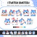 Cute Blue Cat Emotes for Twitch twitch/discord printable Stickers - Etsy