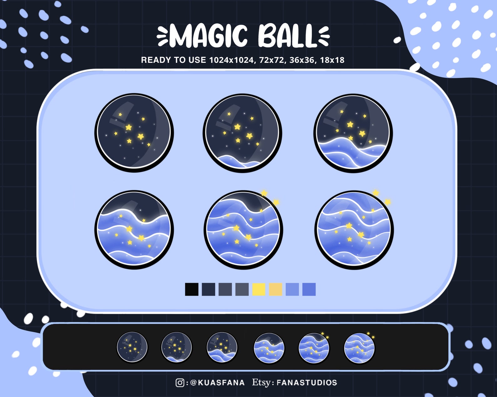 Blue Magic Ball Potion Twitch Sub/bit Badges / Kawaii / Cute Sub Badges ...