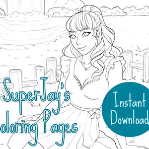 Cute Relaxing Girl Printable Coloring Page for Teens Adults Kids ...