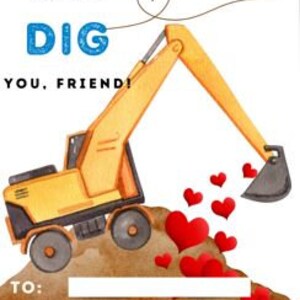 Printable Construction Valentine's Day Cards Classroom Valentine's Day ...