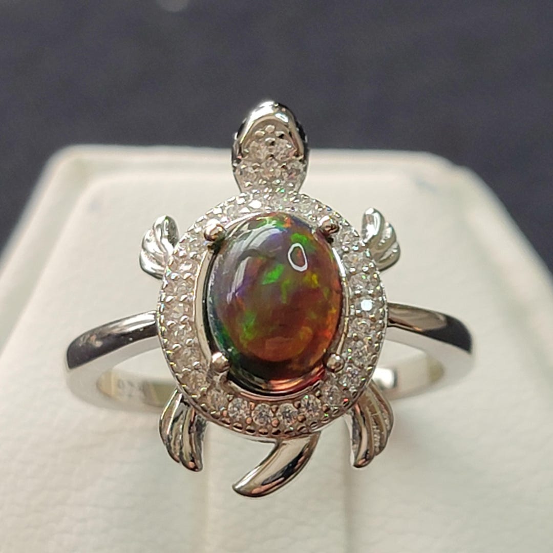 Sassy Turtle Sporting a Black Ethiopian Opal Shell - Etsy