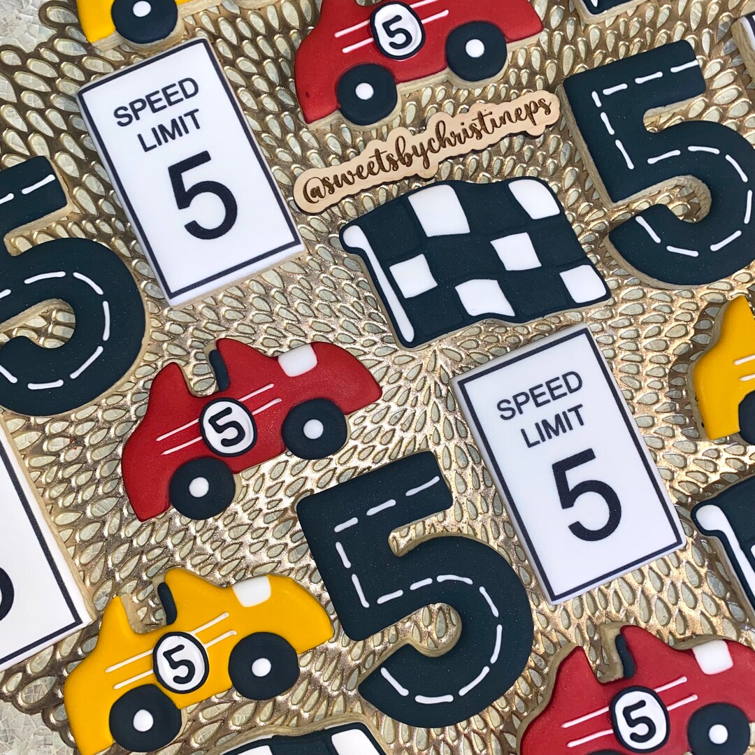 Race Car Cookie Set, Choose Any Number, Racecar Birthday Cookies, Car ...