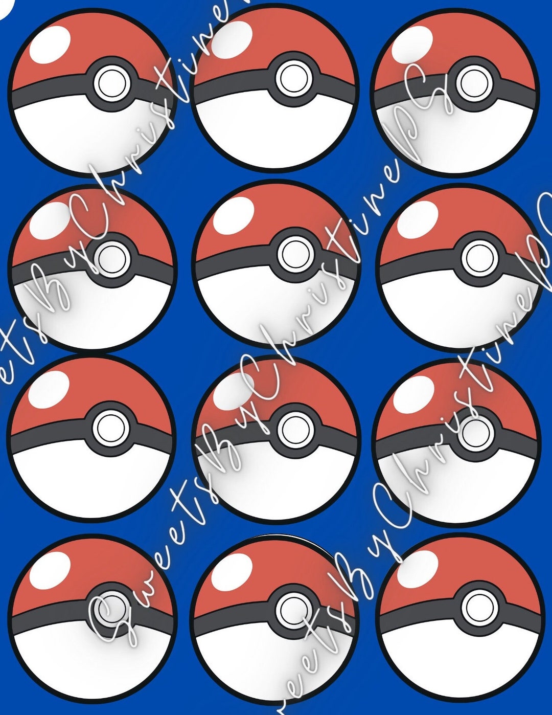 POKEMON BALL Cupcake Topper POKEMON Edible Image Sheet - Etsy