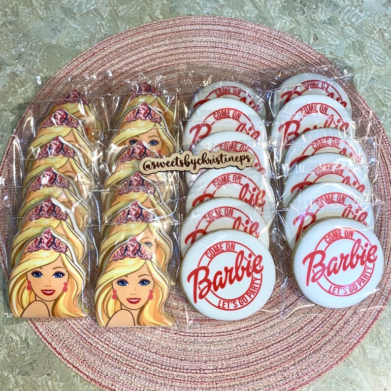 Barbie Cookies Barbie Headshot Cmon Barbie Lets Go Party - Etsy