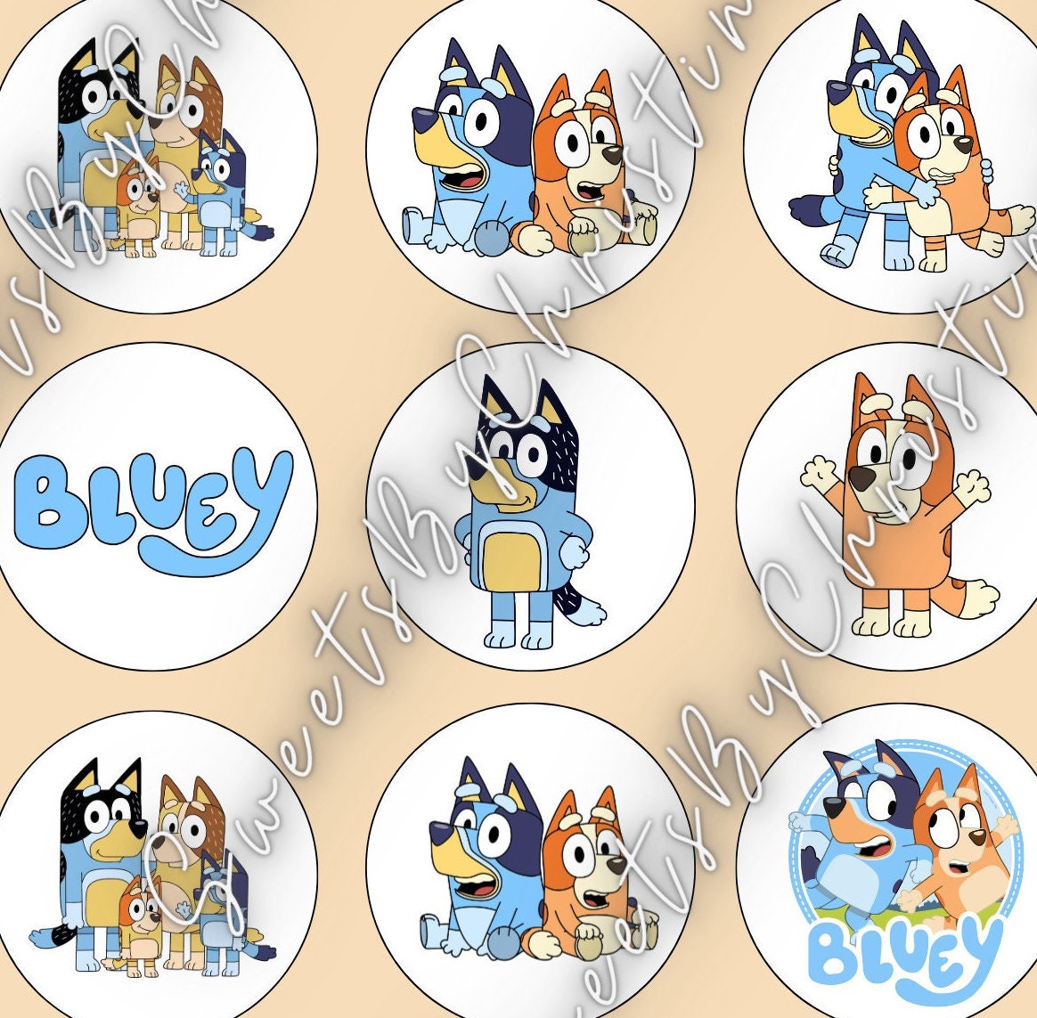 BLUEY Cupcake Toppers Bluey Edible Image Sheet - Etsy Canada