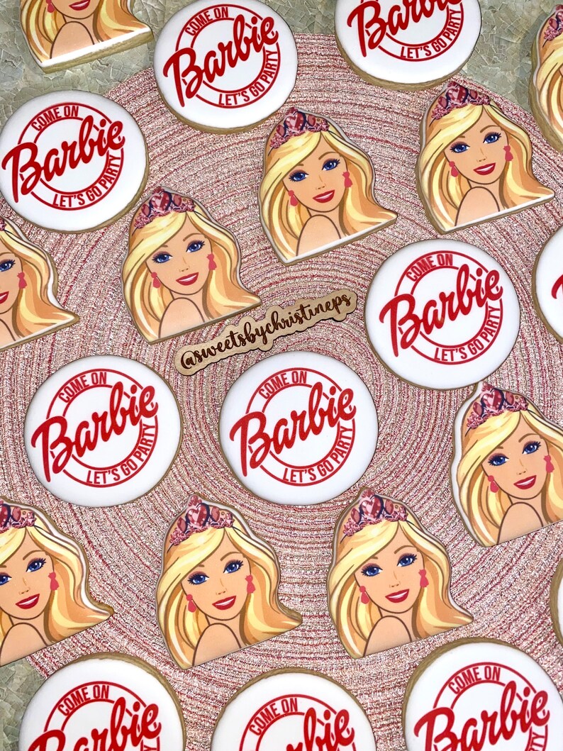 Barbie Cookies Barbie Headshot Cmon Barbie Lets Go Party - Etsy