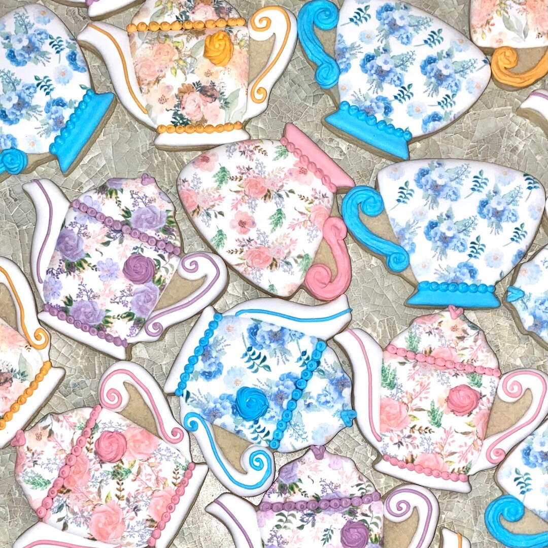 Tea Party Cookie Set: Choose One Color - Etsy