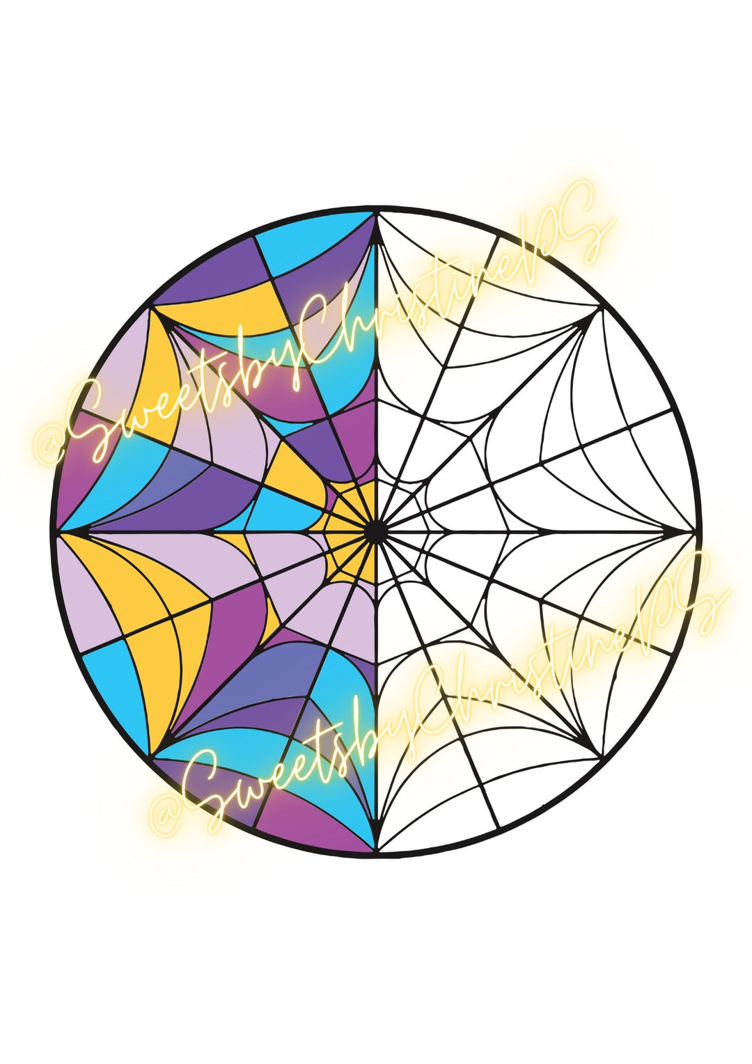 WEDNESDAY STAINGLASS WINDOW Cake Toppers, Wednesday Stain Glass Window ...