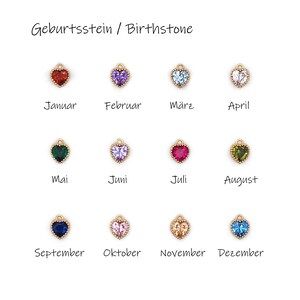 Birth Flower Necklace, Heart Birthstone, Personalized Engraving, Name ...