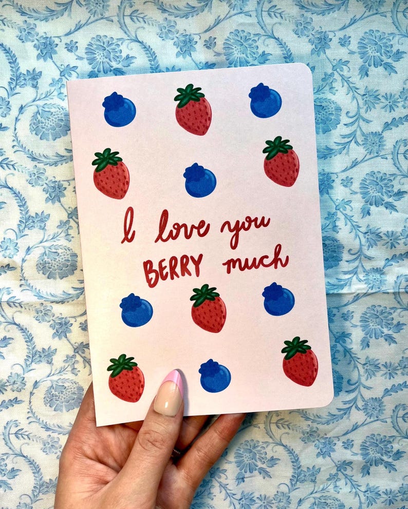 I Love You Berry Much Card | Printable Greeting Card & Envelope ...