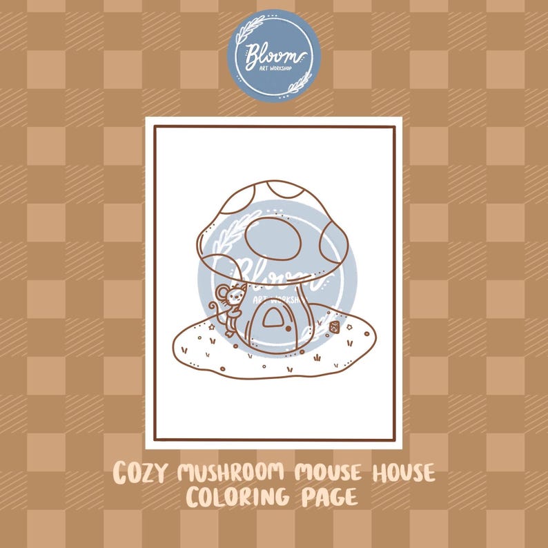 Cozy Mouse Coloring Pages Set of 2 - Etsy