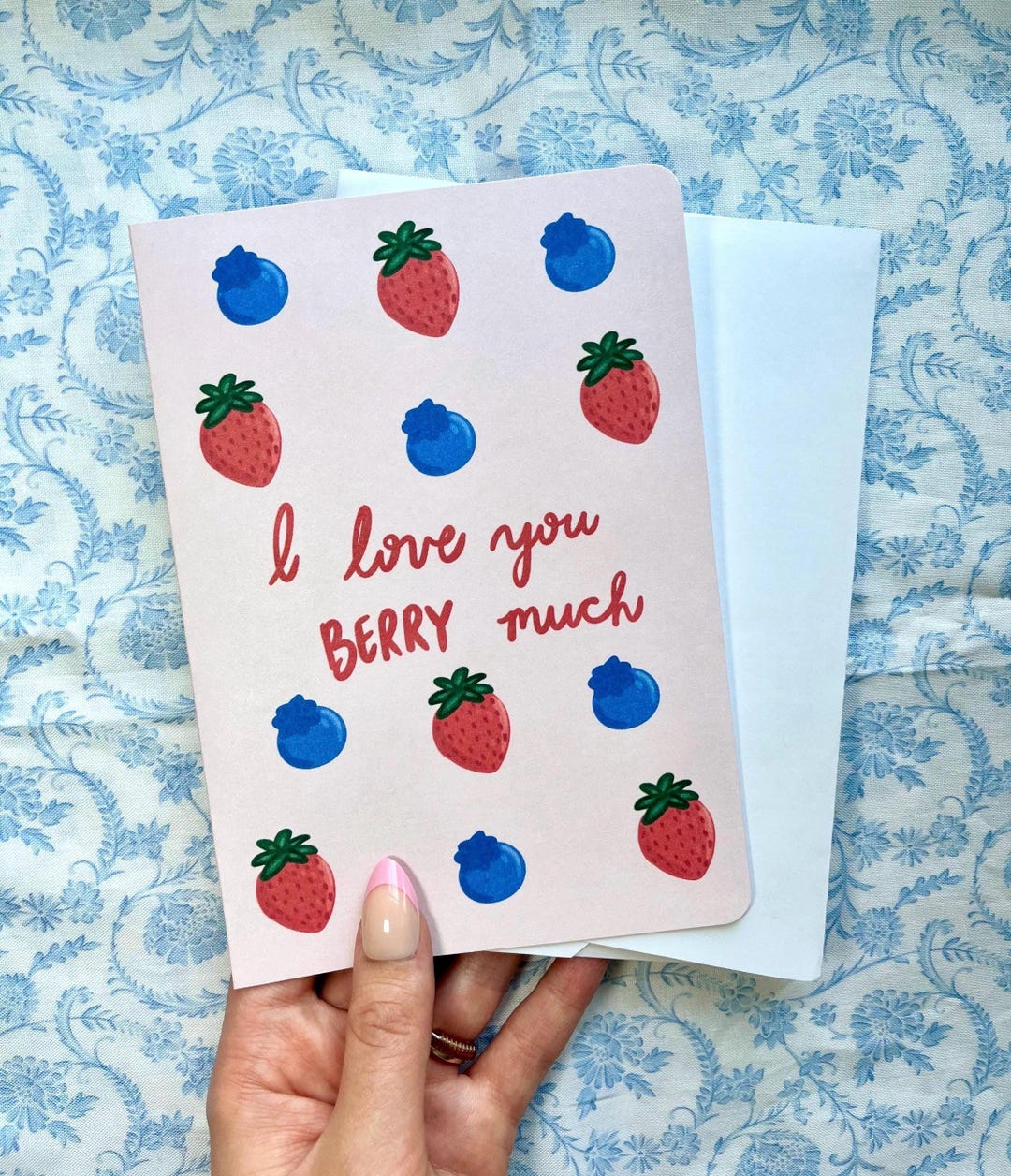 I Love You Berry Much Printable Greeting Card and Envelope Template ...