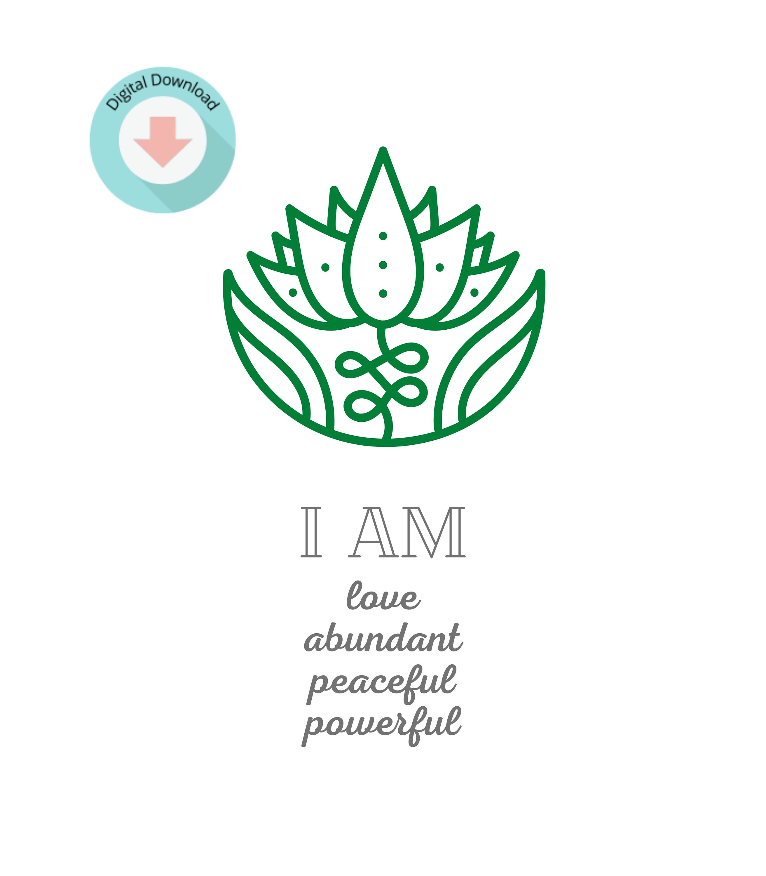 I Am Wall Art Print | Positive Affirmations Wall Decor | Digital ...