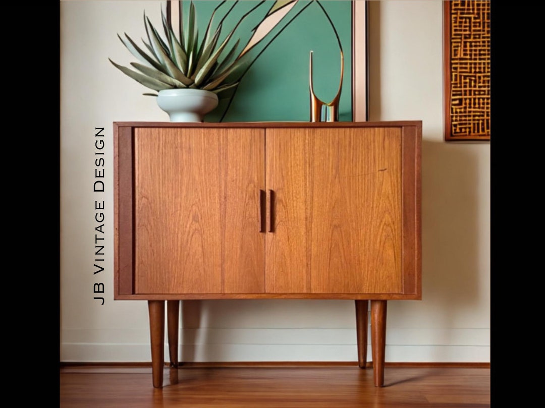 MCM Mid Century Modern Kai Kristensen Danish Solid Teak Small Cabinet ...