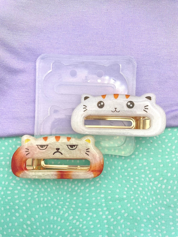 Craft Supplies & Tools Happy Grumpy Cat Barrettes Hair Clip Silicone ...