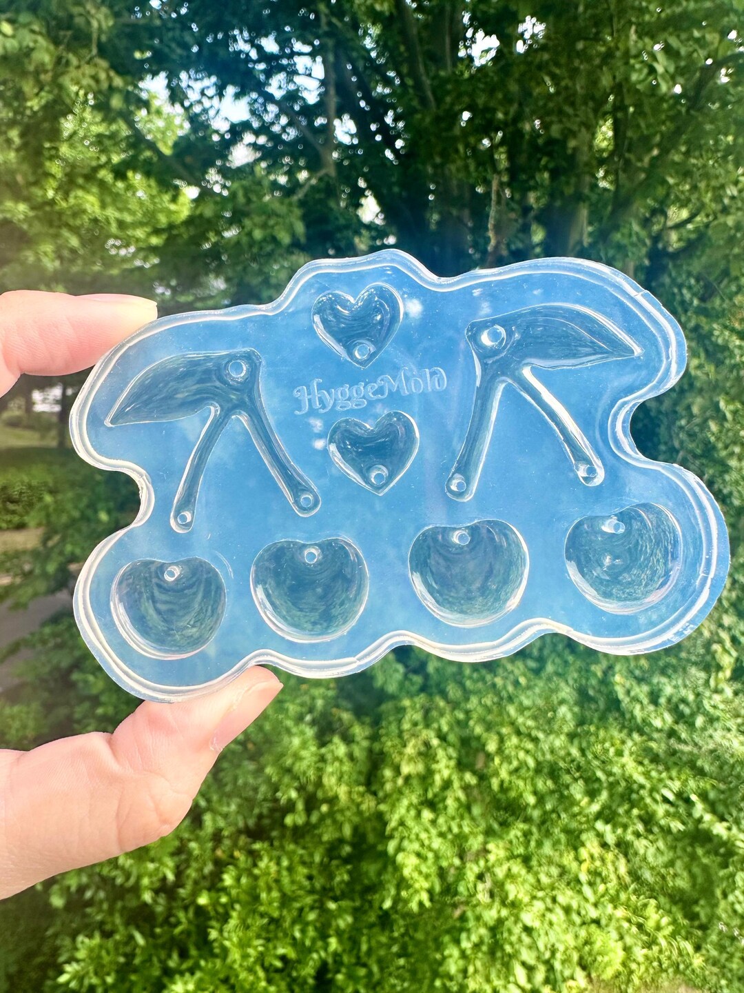 Clear Silicone Mold for Resin Large Cherries Dangle Earring Mold Cherry ...