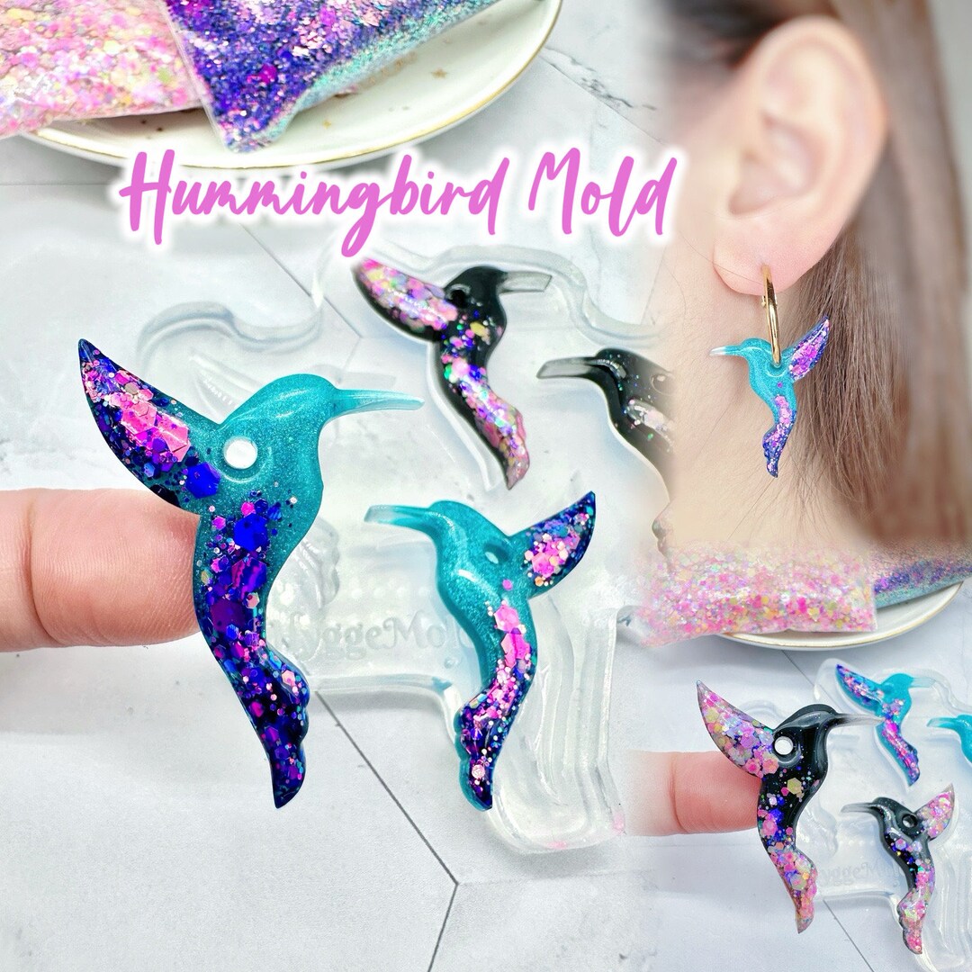 Pre-domed Hummingbird Dangle Earring Mold Hoop Charm Bird Clear ...