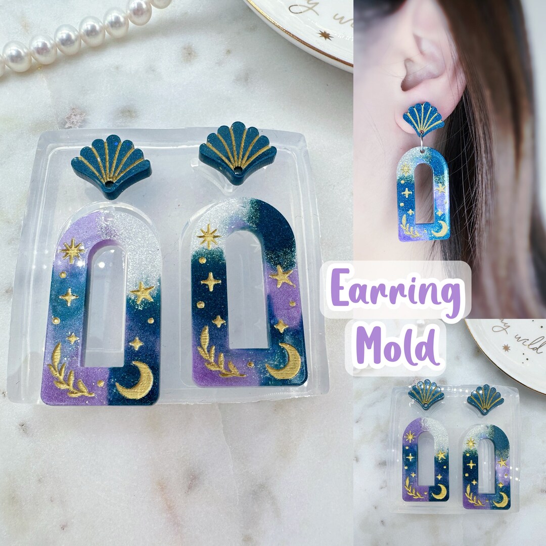 Celestial Open Arch Dangle Earring Mold With Art Deco Shell - Etsy