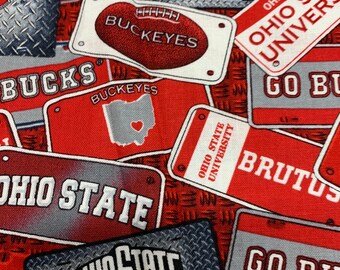 Ohio Buckeyes Cotton Fabric - Etsy