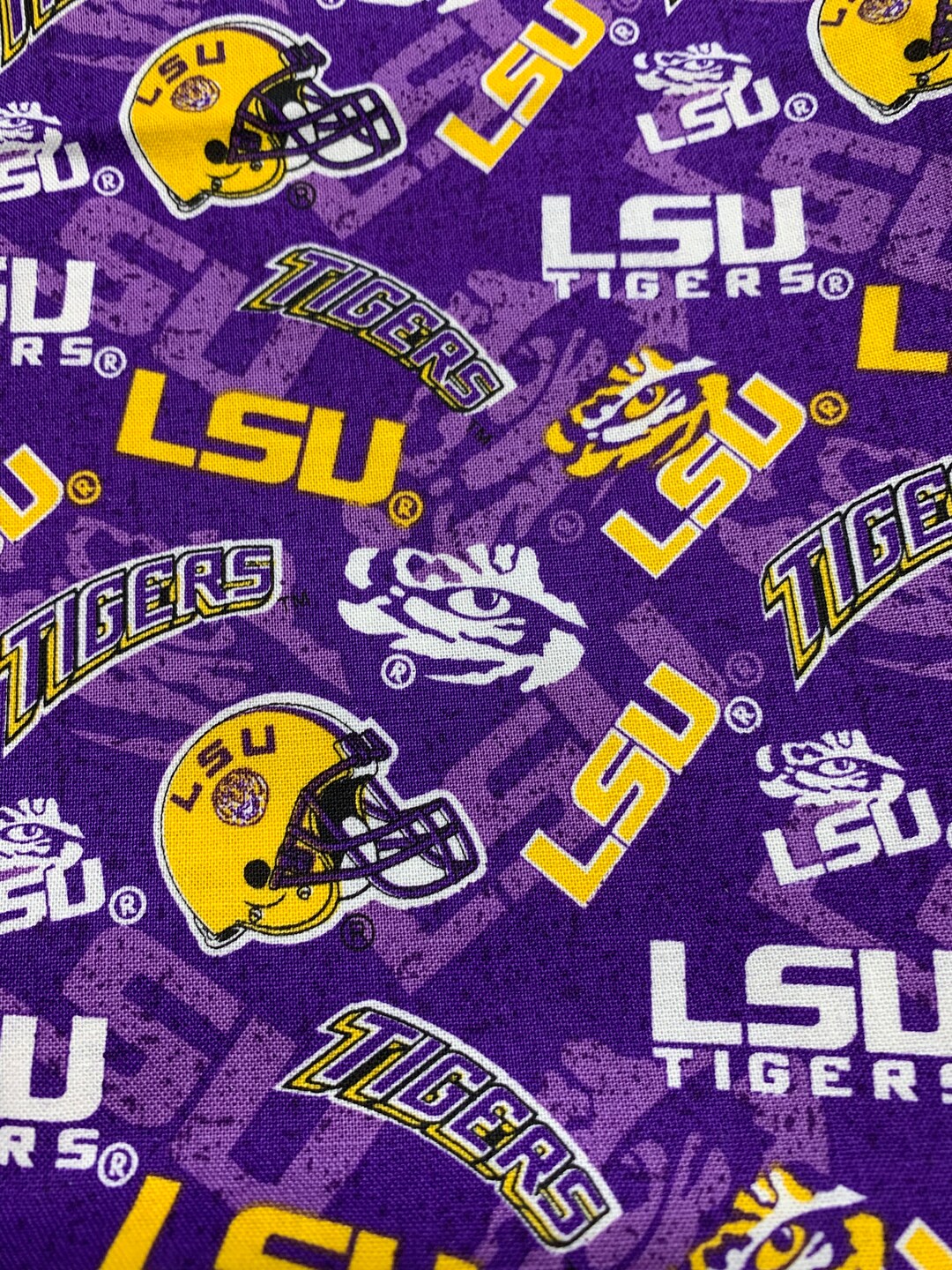 LSU Louisiana University Tigers Cotton Fabric SOLD by Half YARD - Etsy