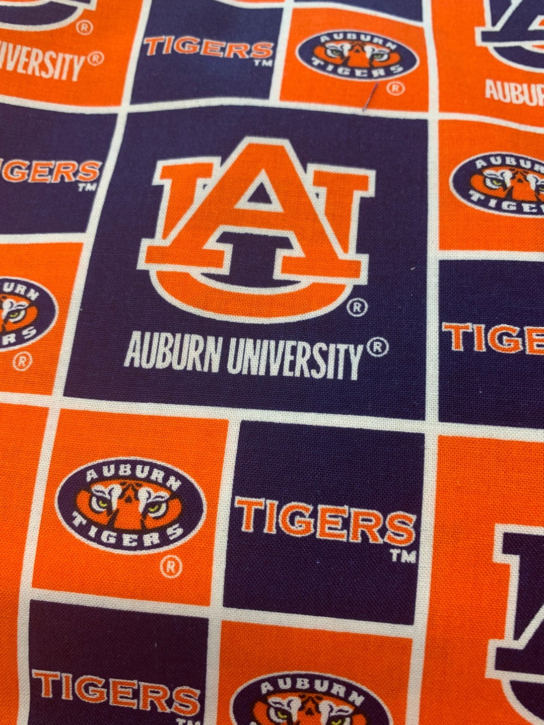 Auburn University Tigers Huskies Cotton Fabric by the Yard SOLD by HALF ...