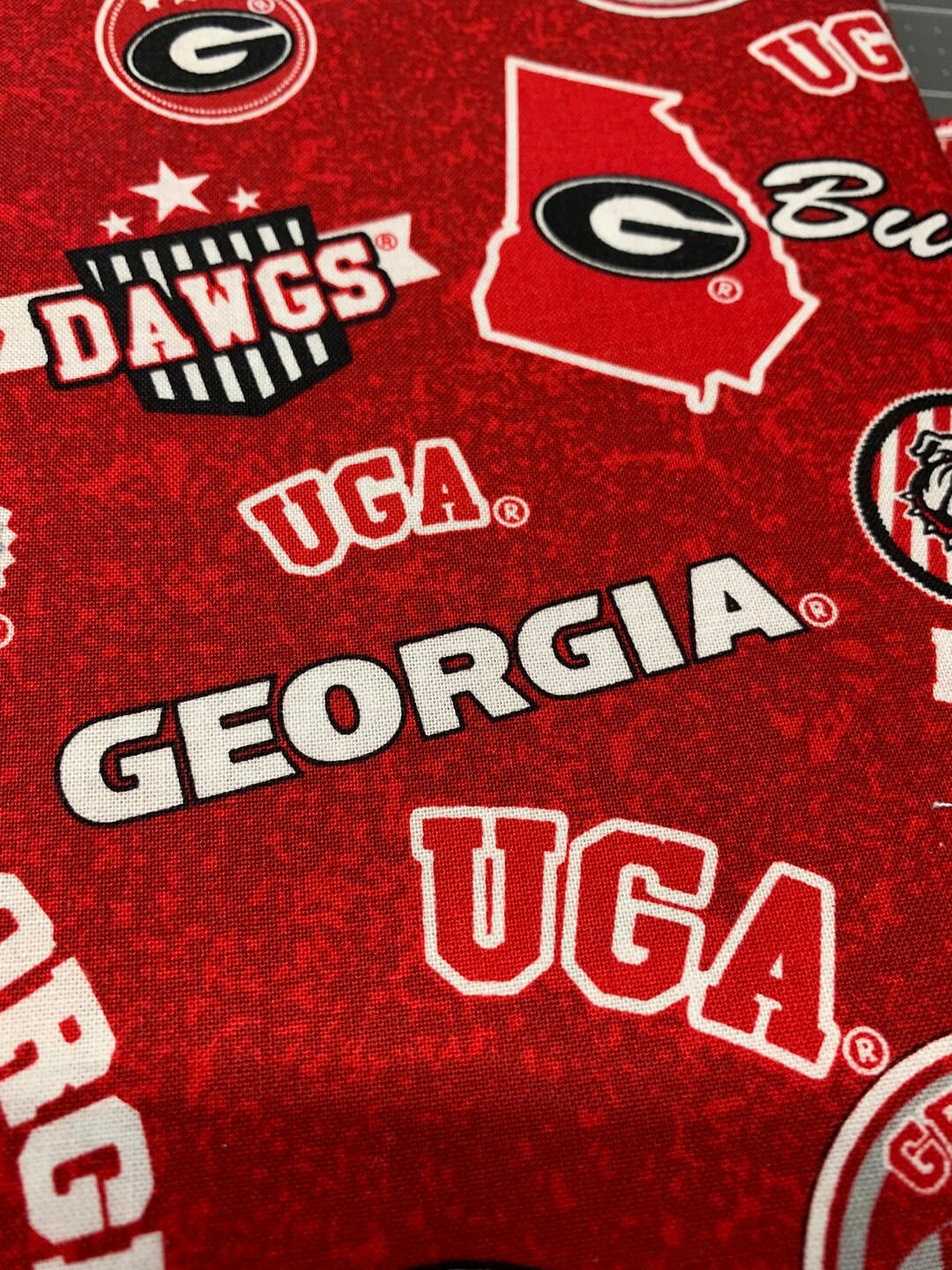 UGA Gerogia Bulldogs University University Cotton Fabric Sold by HALF ...