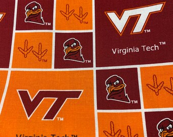 Virginia Tech Cotton Fabric | Etsy