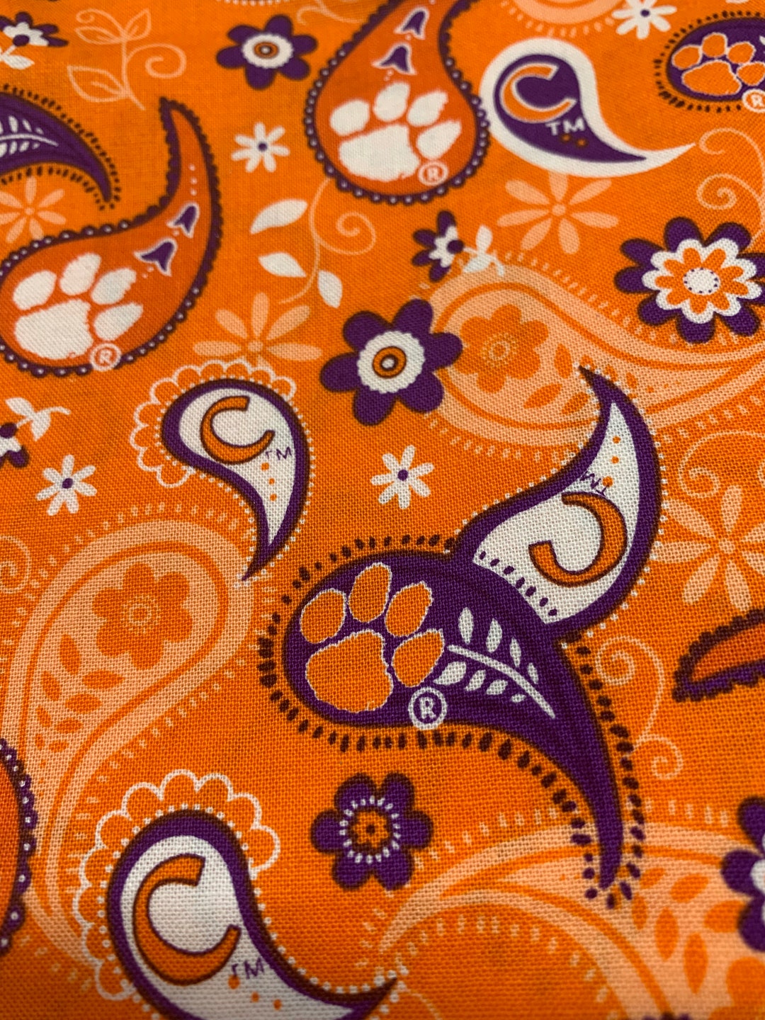 Clemson Tigers University Cotton Fabric by the Yard SOLD by HALF YARD ...