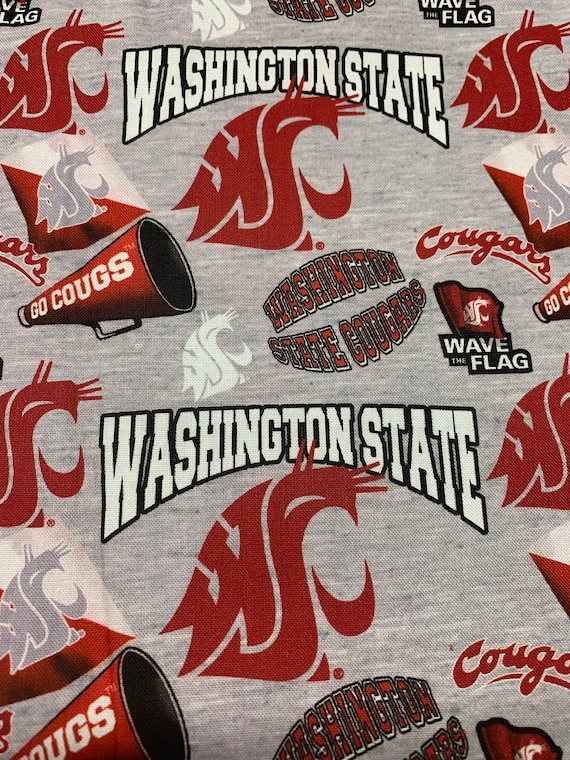 WSU Washington State Cougars University Huskies Cotton Fabric - Etsy