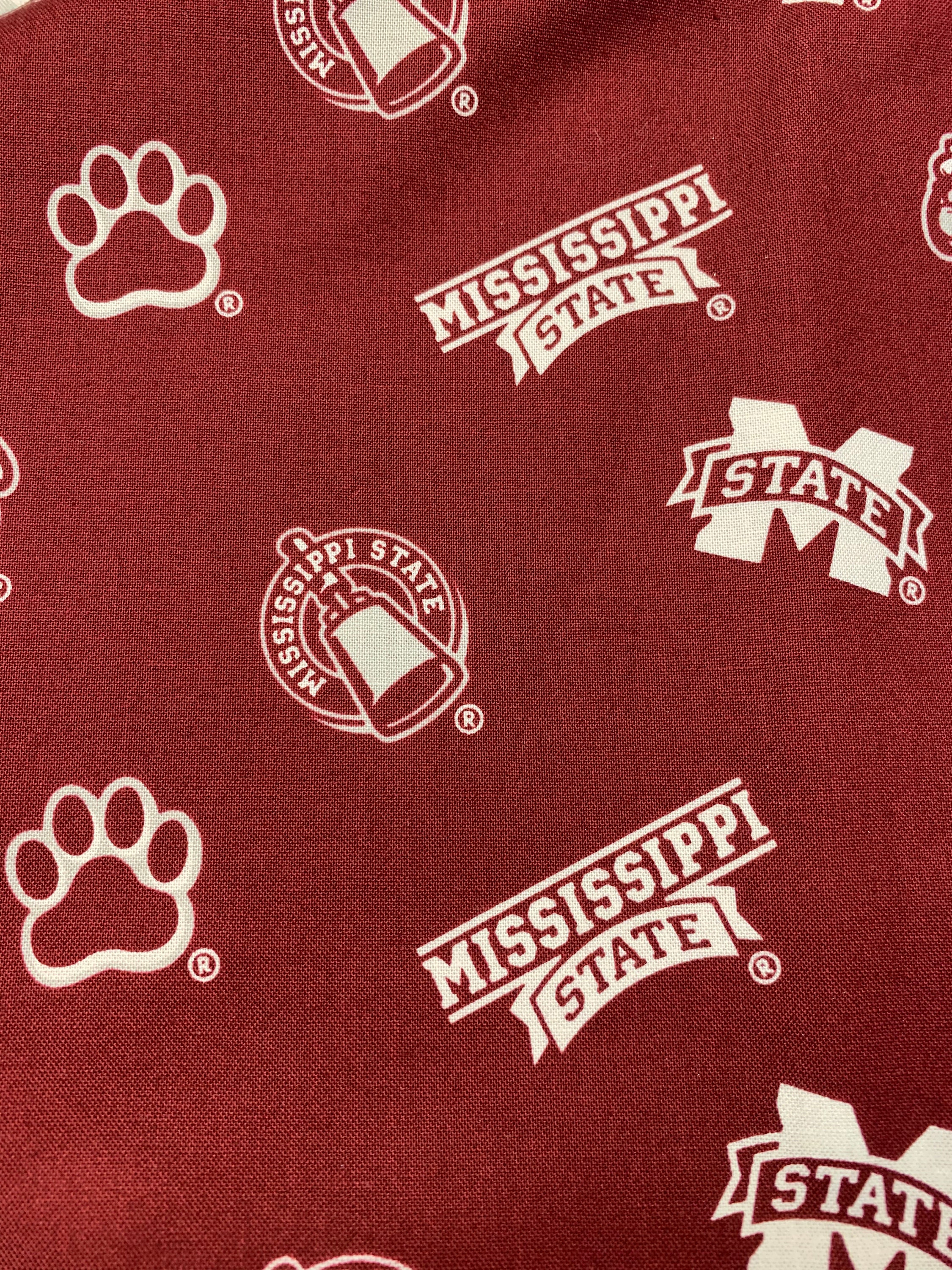 Mississippi State University Cotton Fabric Sold By The HALF | Etsy