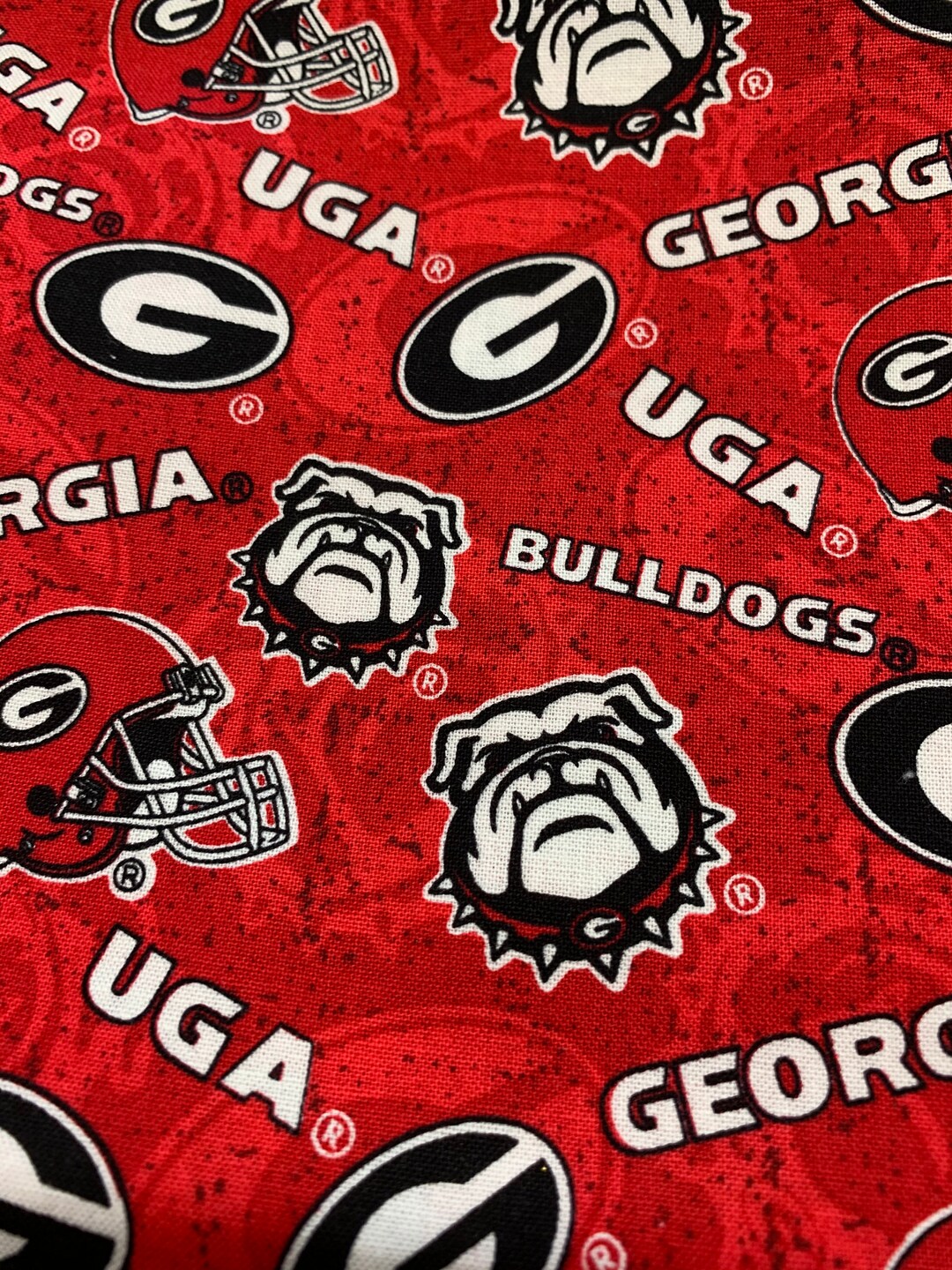UGA Gerogia Bulldogs University University Cotton Fabric Sold by HALF ...