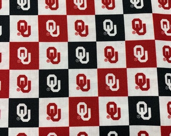 The University of Oklahoma Sooners Checkerboard Cotton Fabric Sold by ...