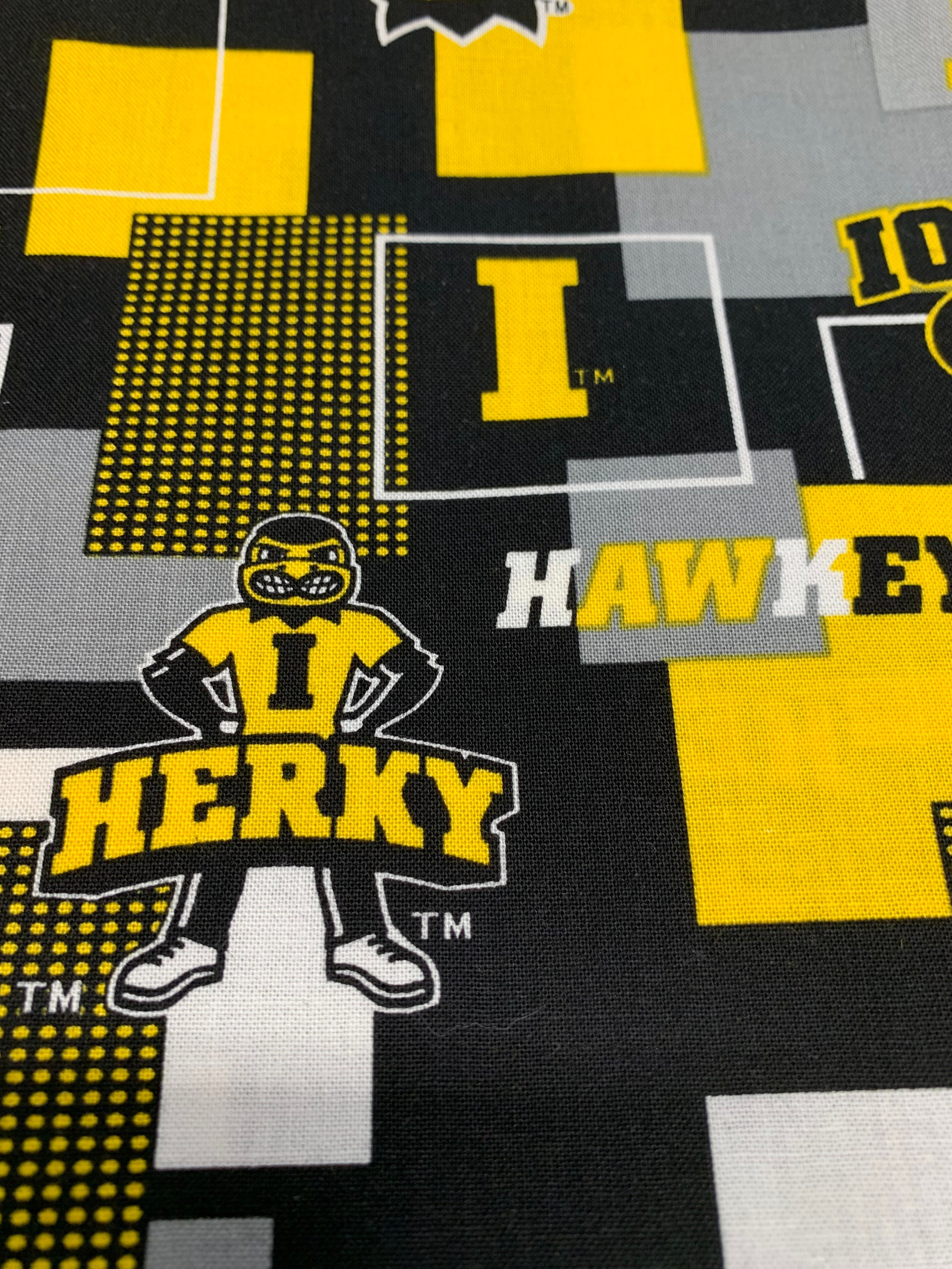 Iowa University Hawkeyes Cotton Fabric SOLD by HALF YARD - Etsy