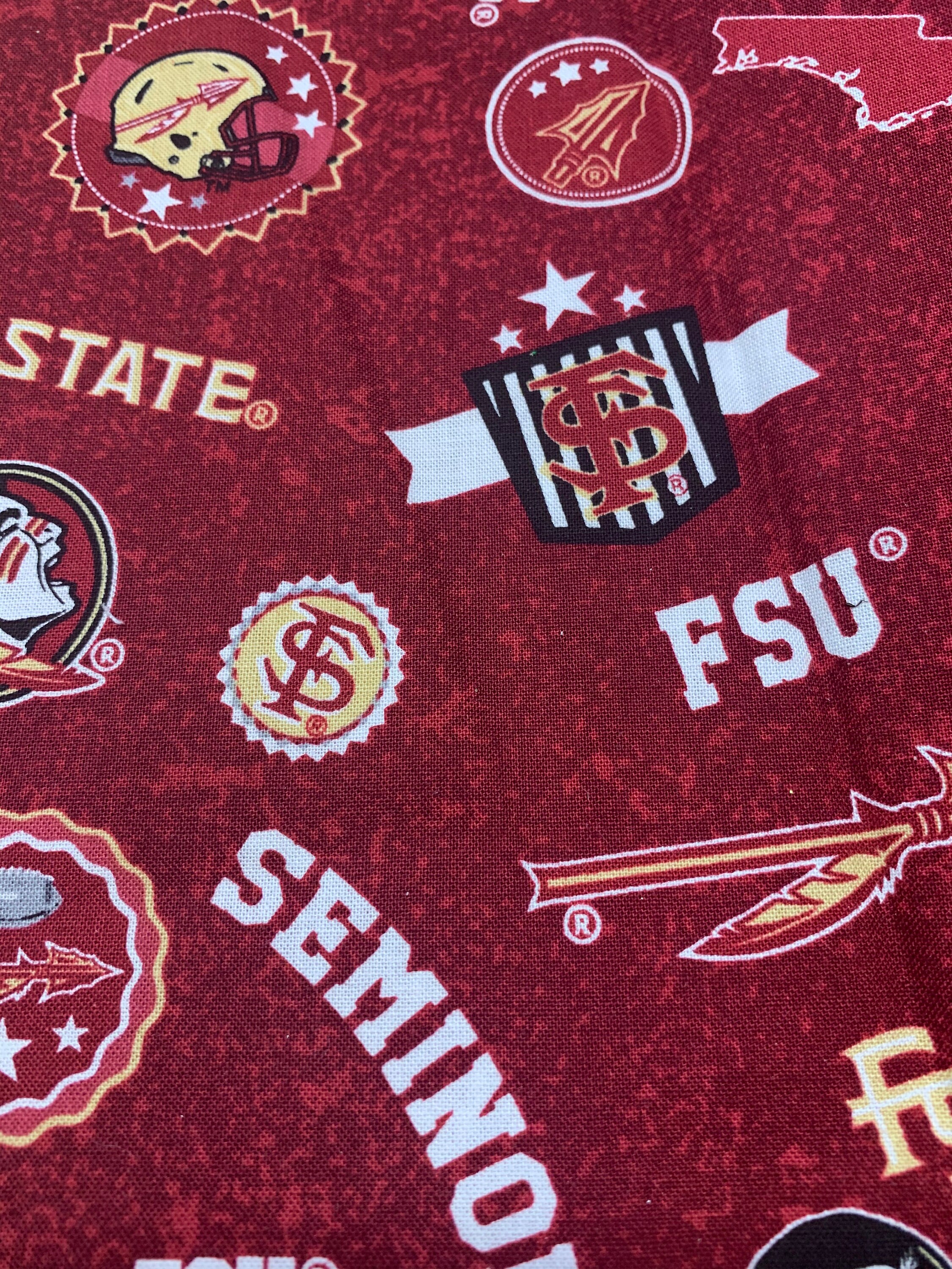 FSU Florida State Seminoles University Cotton Fabric Sold by HALF YARD ...