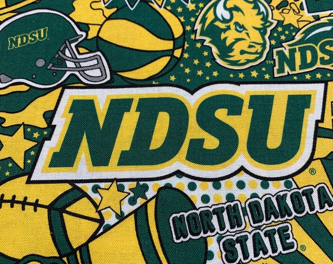 NDSU North Dakota State University Bison Cotton Fabric Sold By The HALF ...