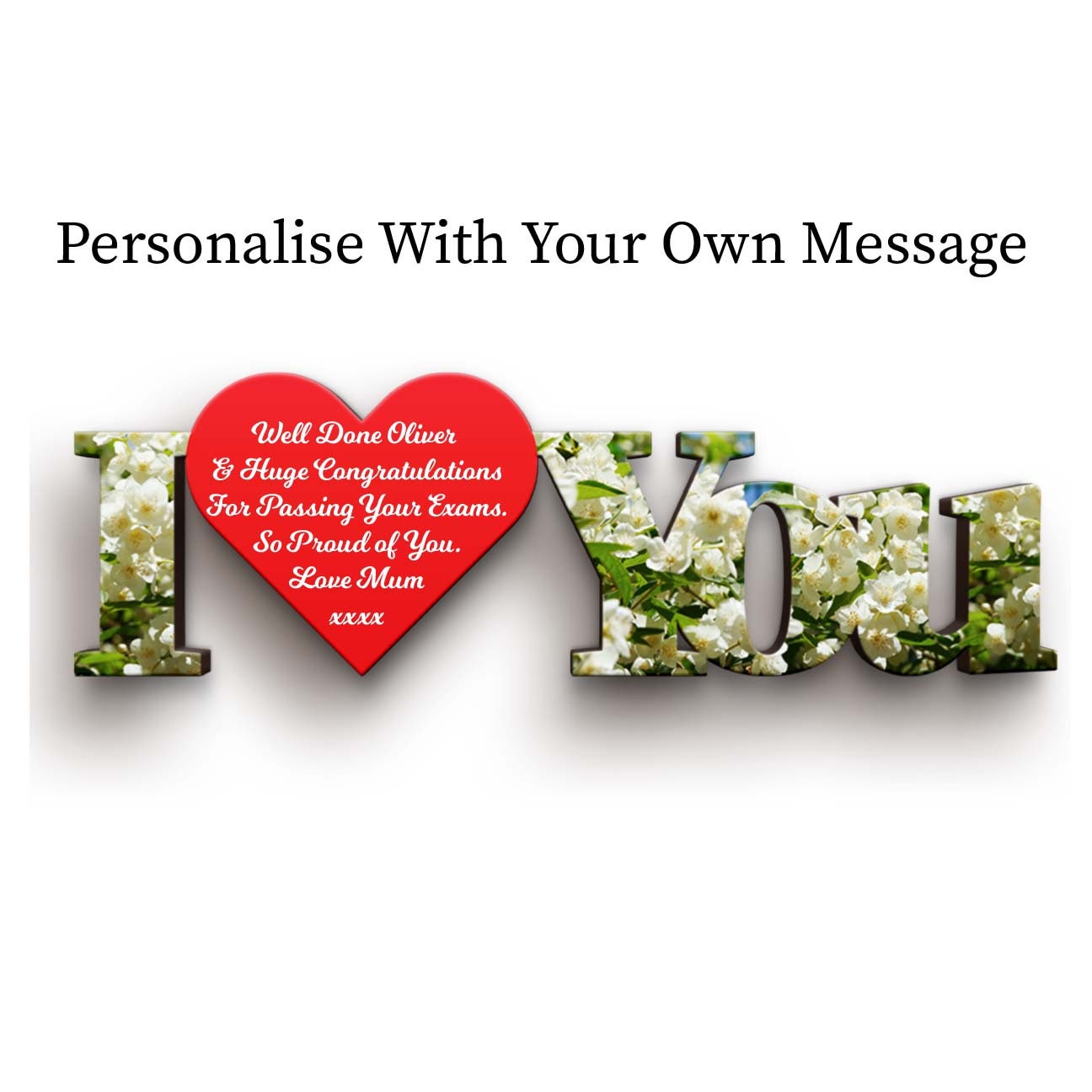 Jasmine Flowers I Love You Sign Personalised Gift Table - Etsy UK