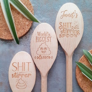 Shit Stirrer Engraved Funny Personalised Spoon, Joke, Rude World's ...
