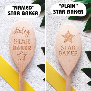Star Baker Wooden Spoon Personalised Baking Gift, Name & Handle ...