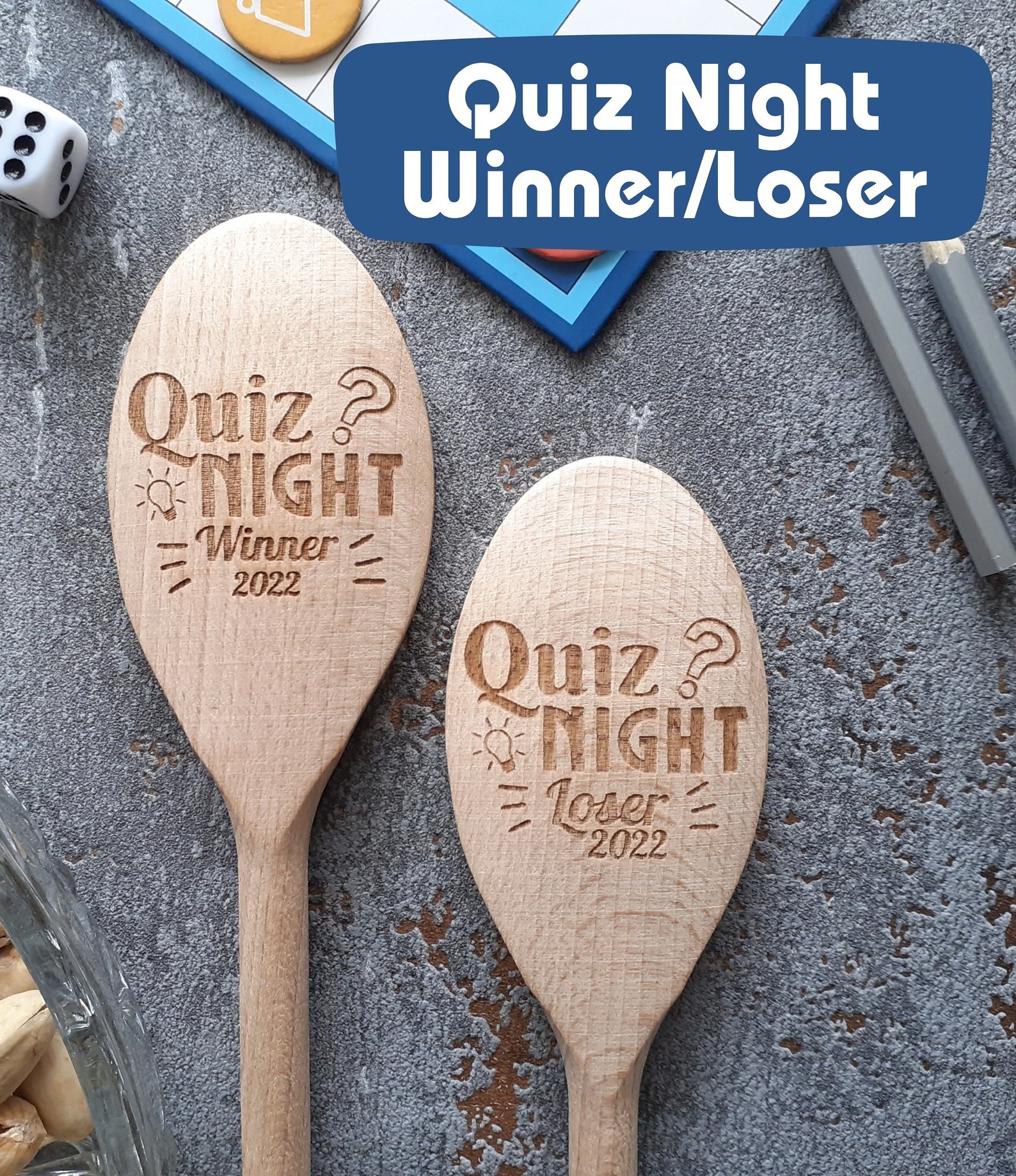 Personalised Quiz Night Wooden Spoon: Trivia Award, Winner/loser - Etsy UK
