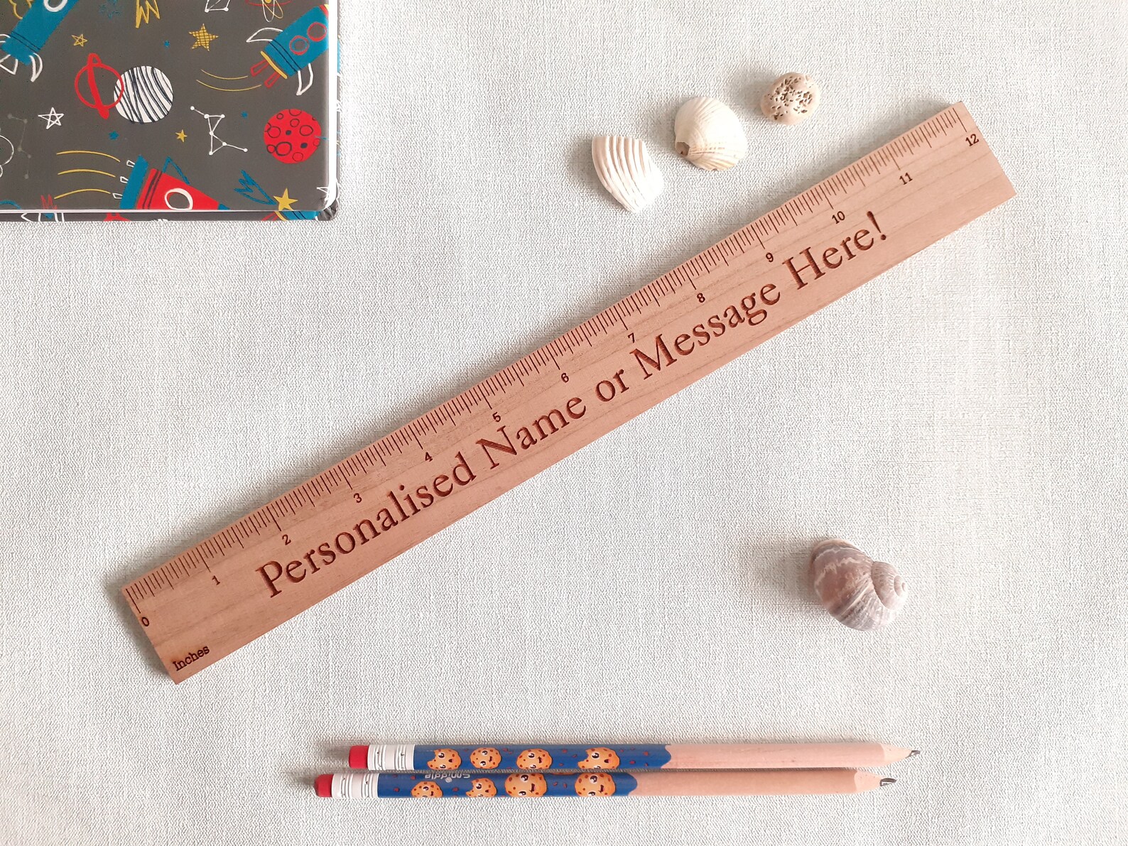 Personalised Wooden Ruler Cherry 30cm or 12 Inches Wood | Etsy