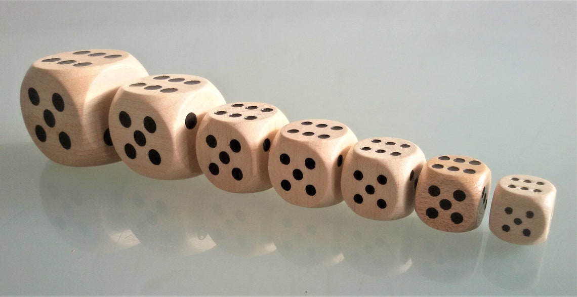 Natural Hand Crafted Solid Wooden Dice Various Sizes 30mm - Etsy UK