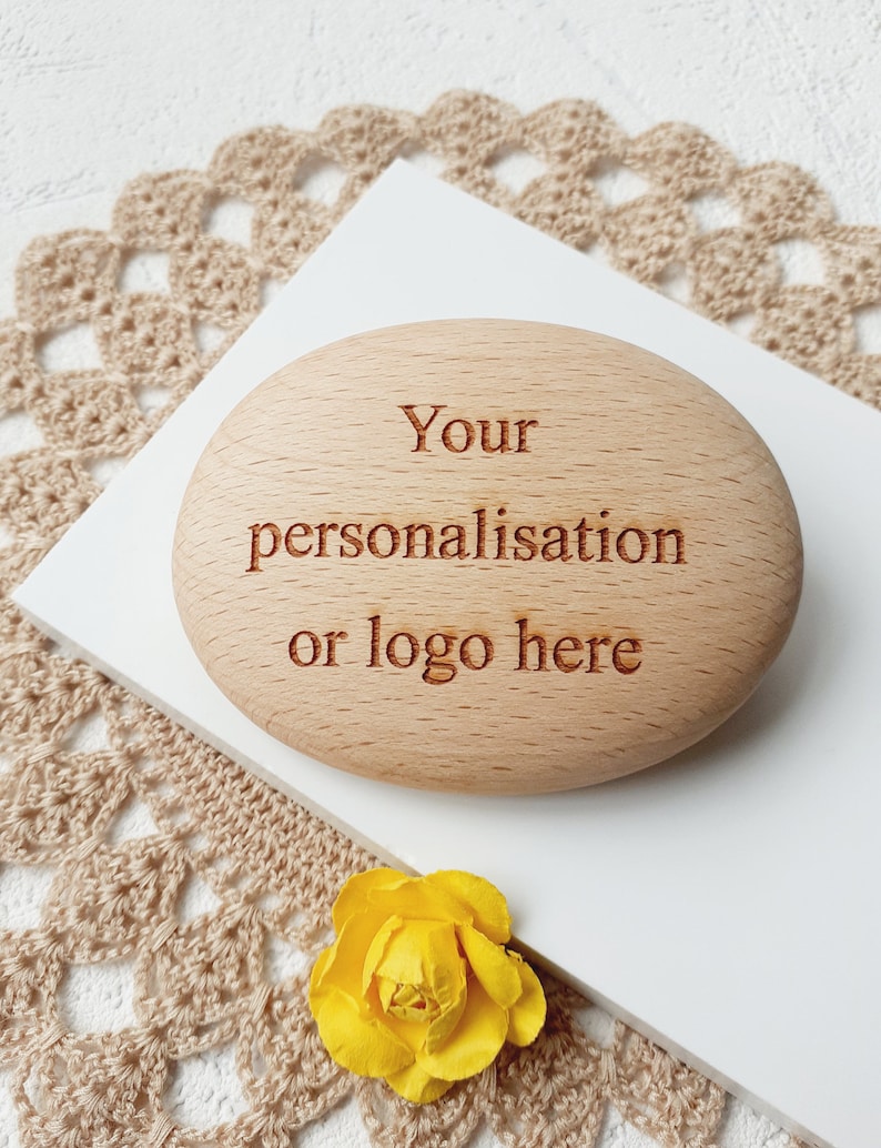 Personalised LARGE Wooden Pebbles Smooth Rounded Hardwood House Crafts ...