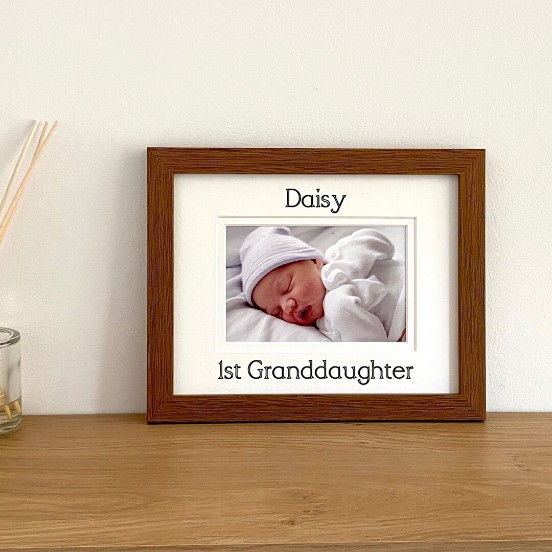 Personalised New First Granddaughter Picture Frame, Baby Girl Gift for ...
