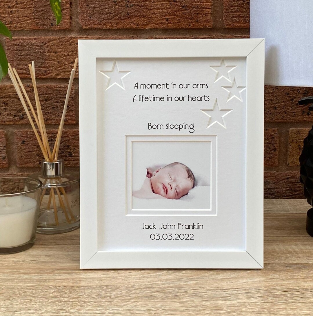 Baby Born Sleeping Picture Frame, Infant Memorial Frame, Personalised ...