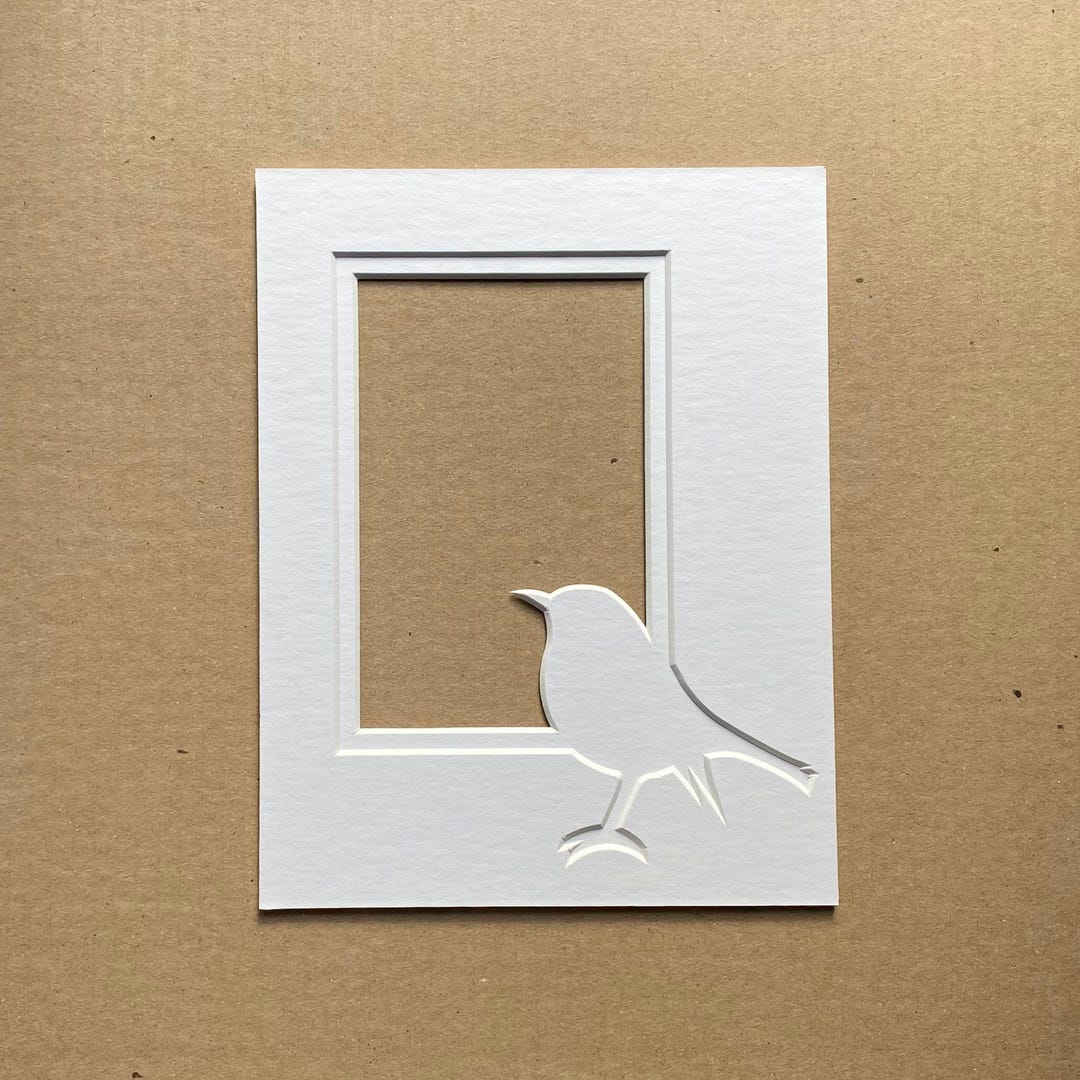 Unframed Robin Picture Mount, White Photo Mat, Robin Aperture Print ...