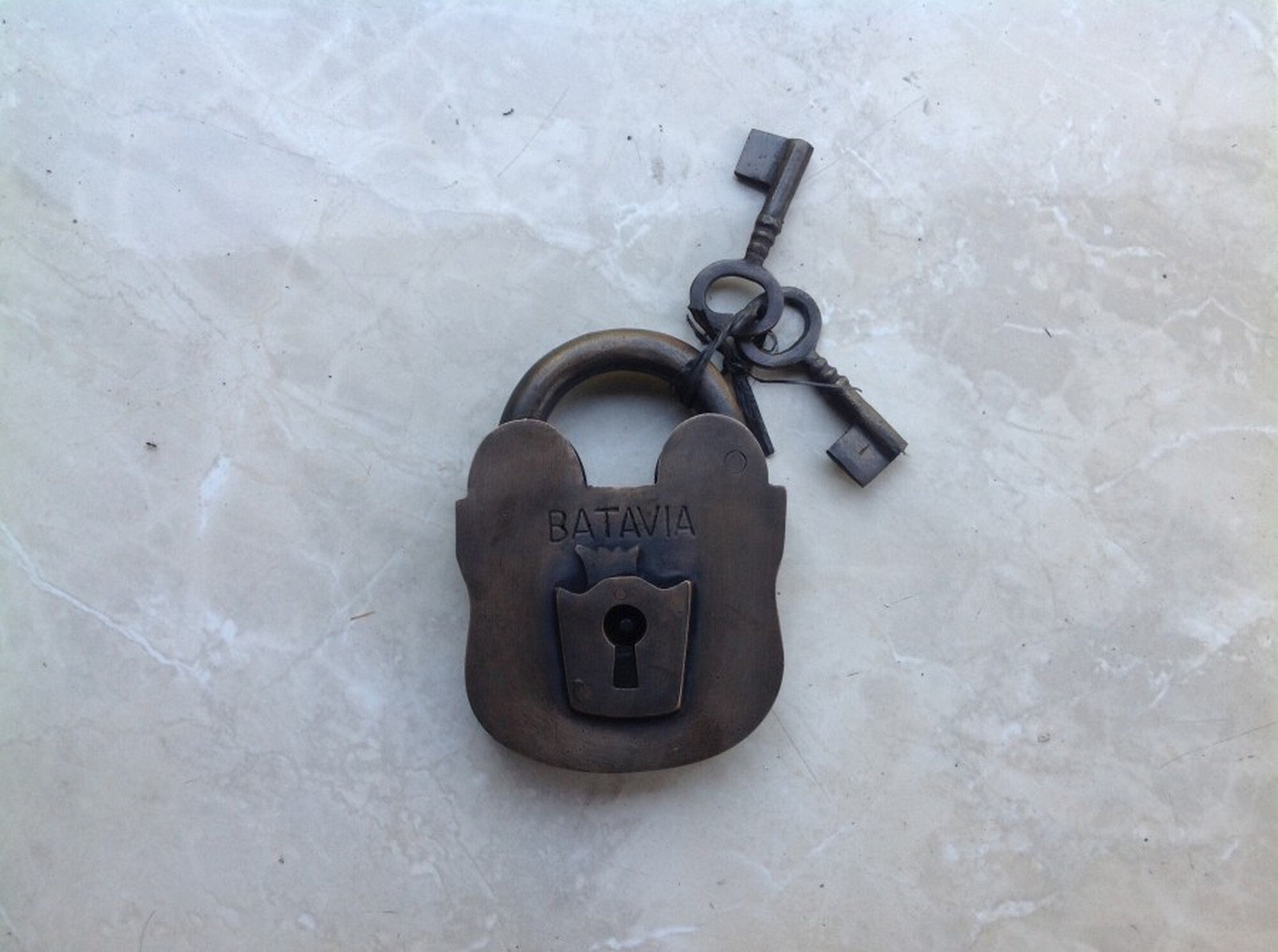 Antique Batavia Padlock and Key, Rustic Padlock, Antique Pad Lock ...