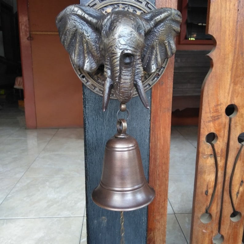 ELEPHANT Brass Bell Wall, Solid Brass Doorbell, Brass Bell Hanger ...