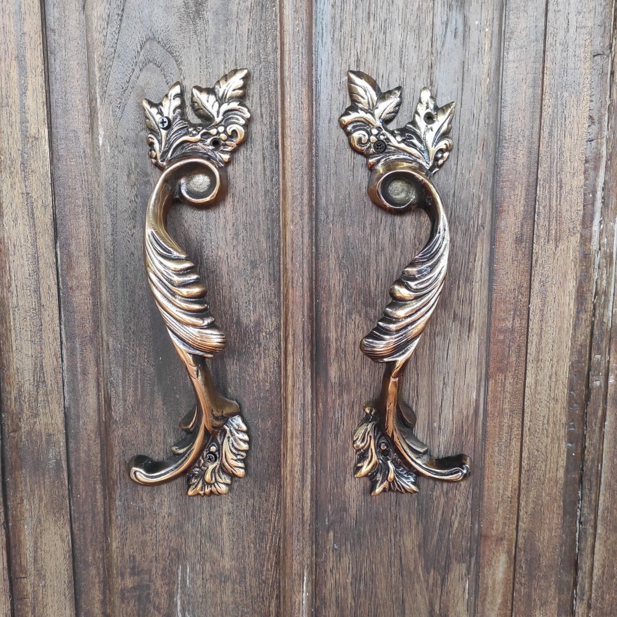 Brass Pull and Handles Leaf Claw Door Handle Decorative Long | Etsy