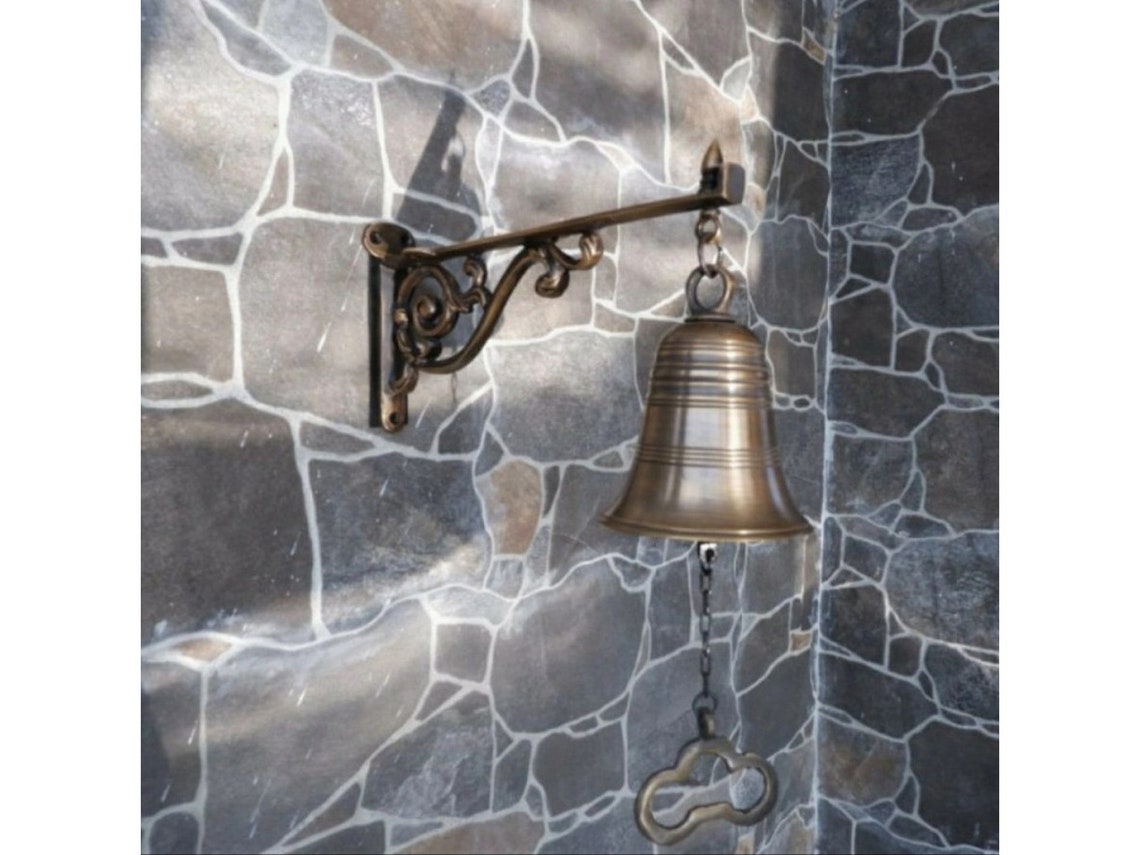 Antique Brass Bell Hanger Brass Bell Wall Solid Brass - Etsy